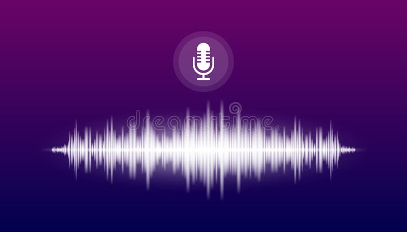 Voice Assistant Concept. Voice Recognition. Sound Wave with Imitation ...