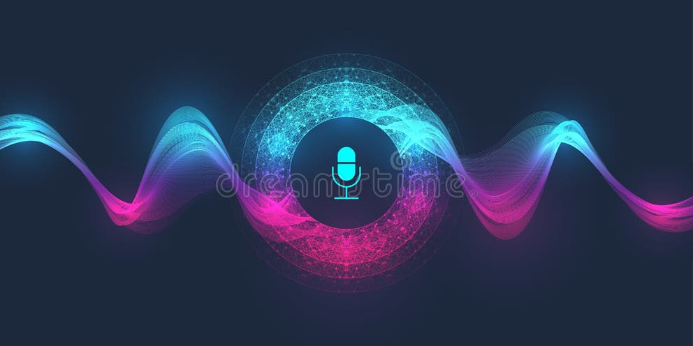 Voice Assistant Concept. Vector Sound Wave. Voice and Sound Recognition ...