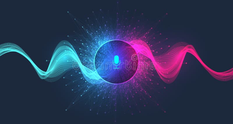 Voice Assistant Concept. Vector Sound Wave. Voice and Sound Recognition ...