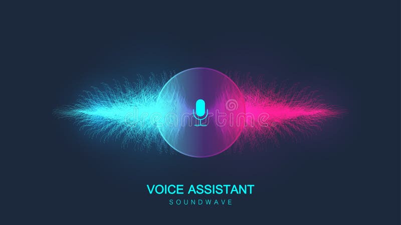 Voice Assistant Concept. Vector Sound Wave. Voice and Sound Recognition ...