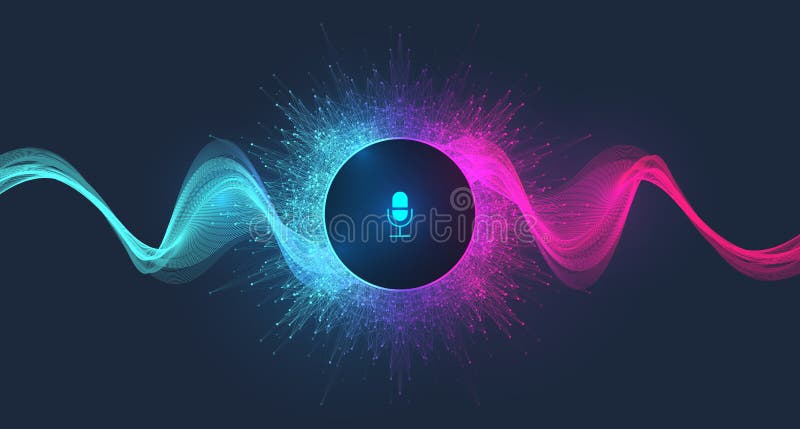 Voice Assistant Concept. Vector Sound Wave. Voice and Sound Recognition ...
