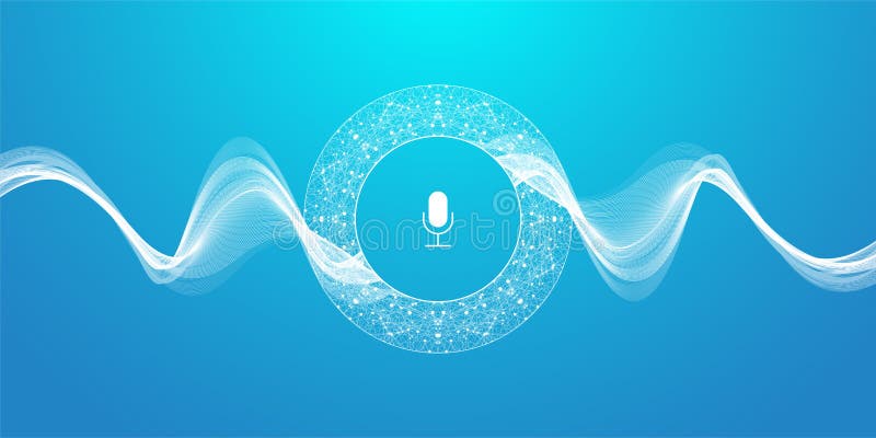 Voice Assistant Concept. Vector Sound Wave. Voice and Sound Recognition ...