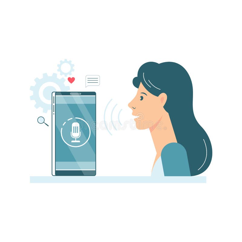 Voice Assistant in the Mobile Phone Concept. Stock Vector ...