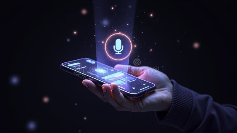 Voice Assistant on Smartphone. Stock Illustration - Illustration of ...