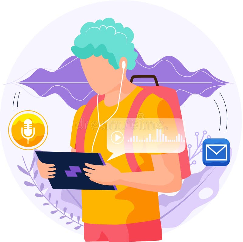 Voice Assistant Software Agent Perform Tasks for User. Speaker ...