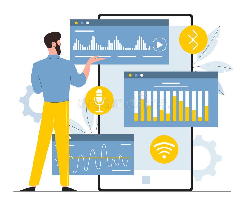 Voice assistant software stock vector. Illustration of interface ...