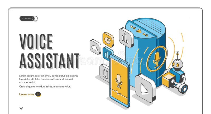 Voice Assistant. Human Voice Recognition and Smart Assistance Stock ...