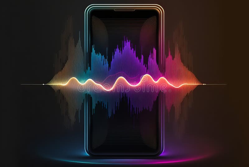 Voice Assistant Technology Concept, Generative Ai Stock Illustration ... Voice Assistant Technology Concept, Generative Ai Stock Illustration ...