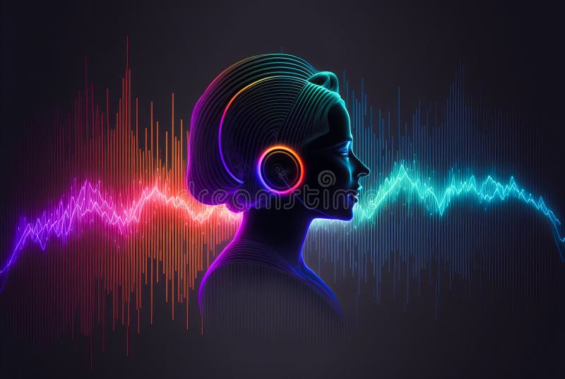 Voice Assistant Technology Concept, Generative Ai Stock Illustration ...
