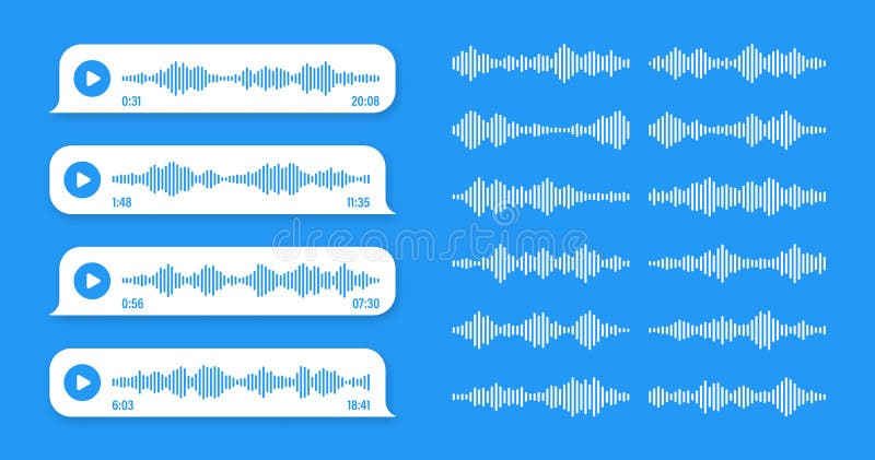 Voice, Audio Message, Blue Speech Bubble. SMS Text Frame. Social Media ...