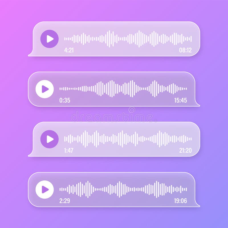 Voice, Audio Message, Transparent Speech Bubbles. SMS Text Frame ...