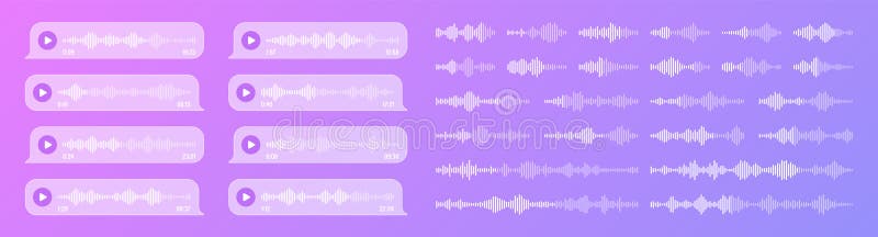 Voice, Audio Message, Transparent Speech Bubbles. SMS Text Frame ...
