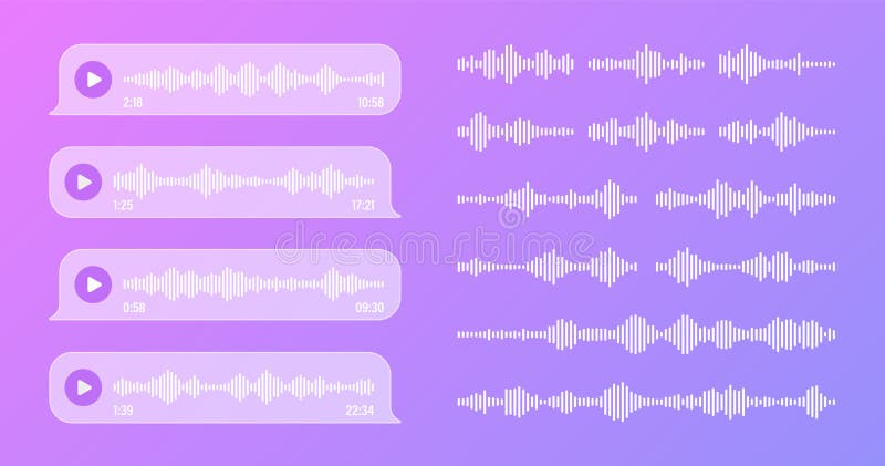 Voice, Audio Message, Transparent Speech Bubbles. SMS Text Frame ...
