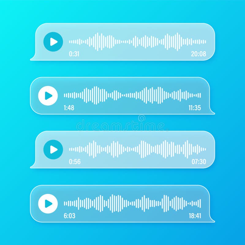 Voice, Audio Message, Transparent Speech Bubbles. SMS Text Frame ...