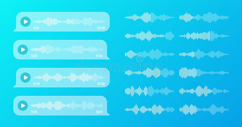 Voice, Audio Message, Transparent Speech Bubbles. SMS Text Frame ...