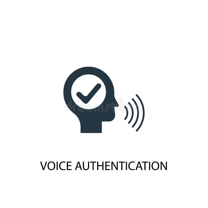 Voice Authentication Technology Vector of Head Speaking Password with ...