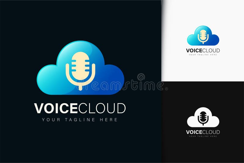 Voice Cloud Logo Design with Gradient Stock Vector - Illustration of ...