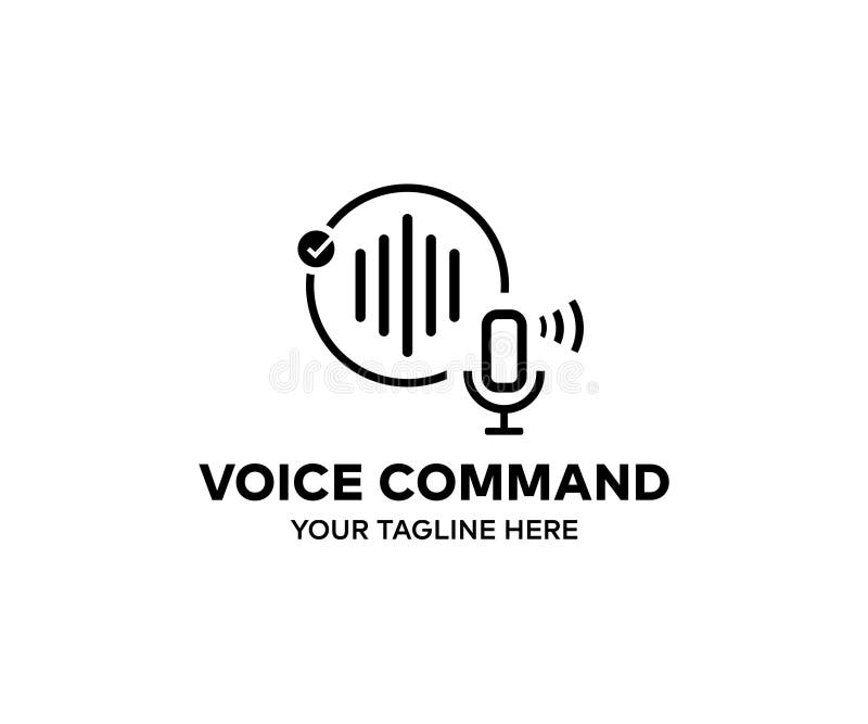 Voice Command Logo Design. Voice Assistant Concept. Sound Wave ...