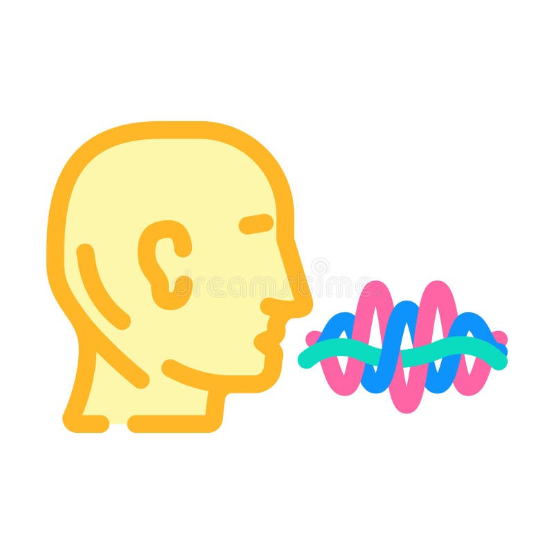 Voice Command Wave Deep Learning Color Icon Vector Illustration Stock ...