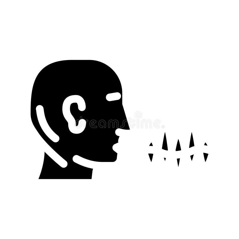 Voice Command Wave Deep Learning Glyph Icon Vector Illustration Stock ...