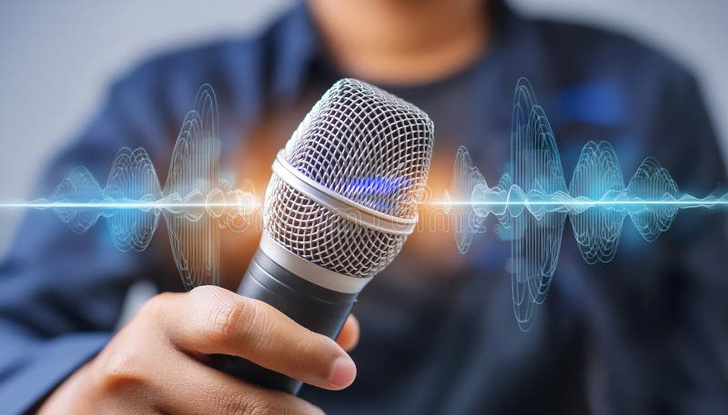 Voice and Communication, Featuring Sound Waves and a Microphone ...