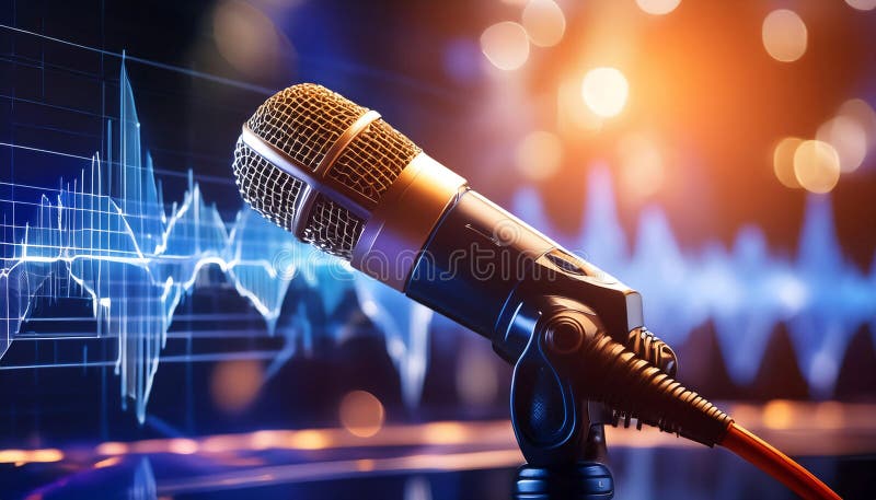 Voice and Communication, Featuring Sound Waves and a Microphone ...