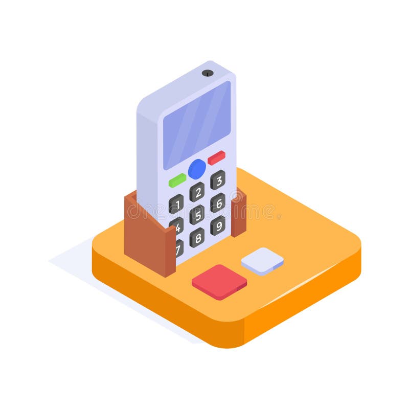 Voice Communication, Landline Telephone Isometric Icon Stock Vector ...