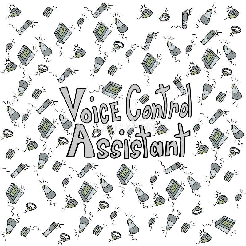Voice Control Assistants Handmade Drawing Pattern Stock Vector ...