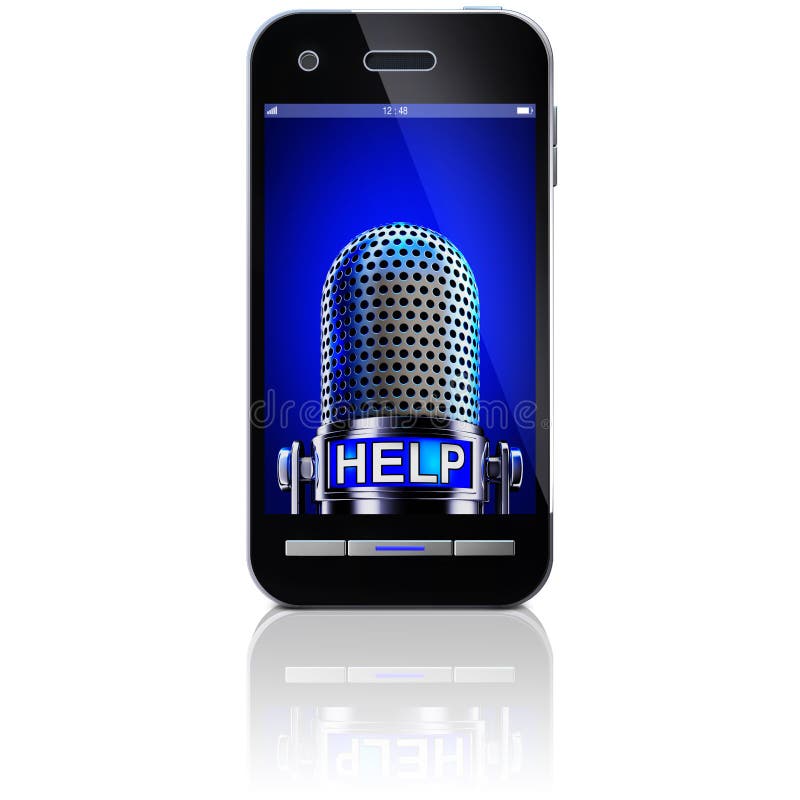 Voice Control User Interface Smart Speaker Blue Color Vector ...