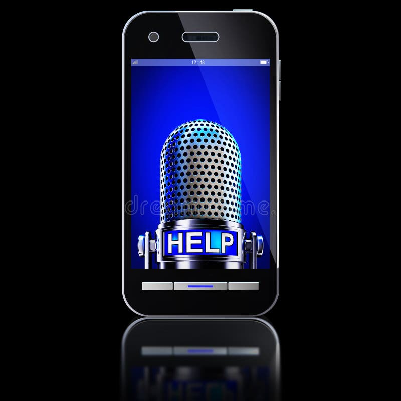 Voice Control User Interface Smart Speaker Blue Color Vector ...