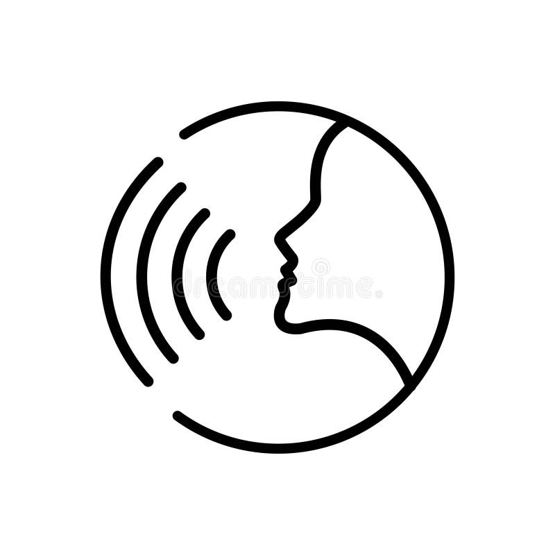 Voice Control Icon. Speak or Talk Recognition Linear Icon, Speaking and ...
