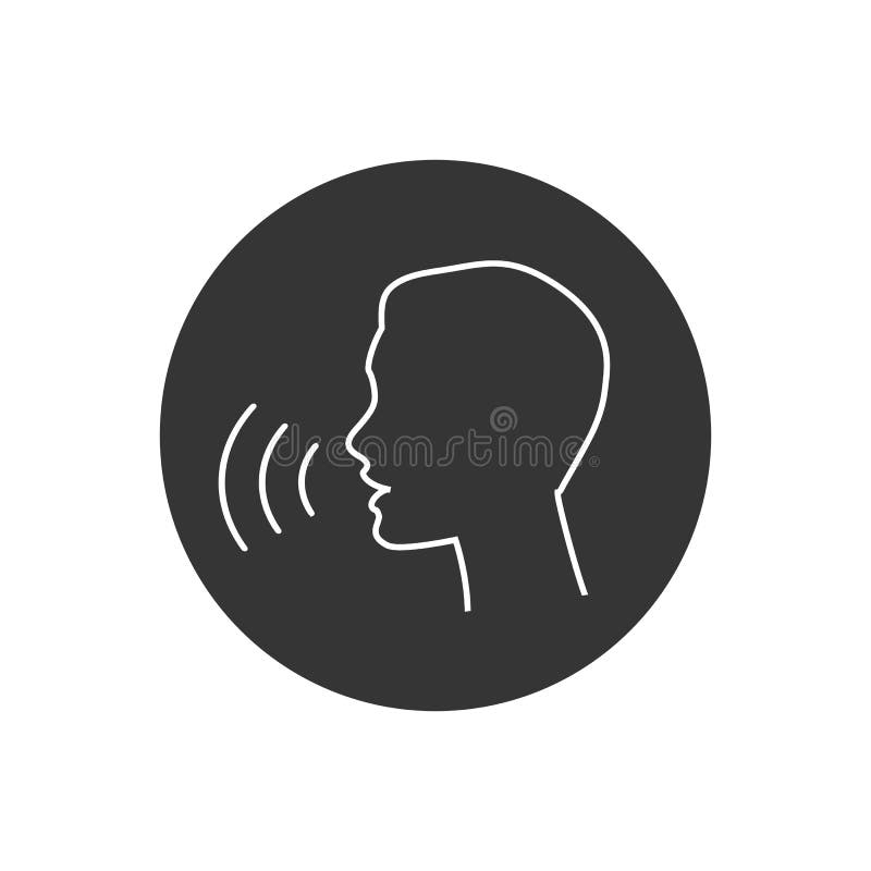 Voice Control Icon Set. Speak or Talk Recognition Linear Icon, Speaking ...