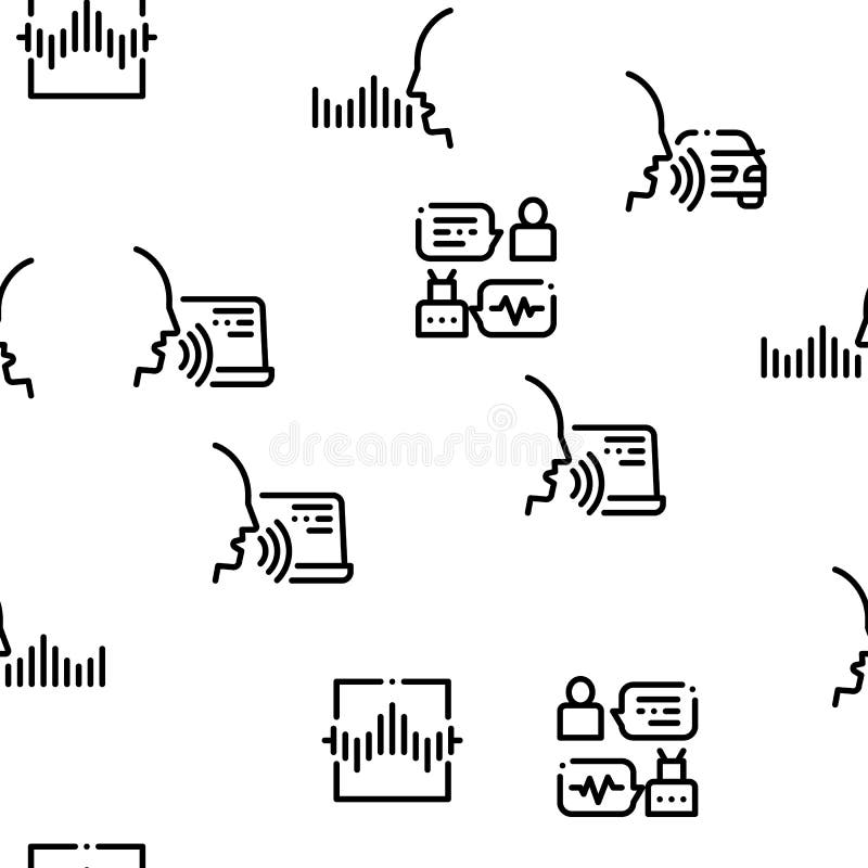 Voice Control Seamless Pattern Vector Stock Vector - Illustration of ...