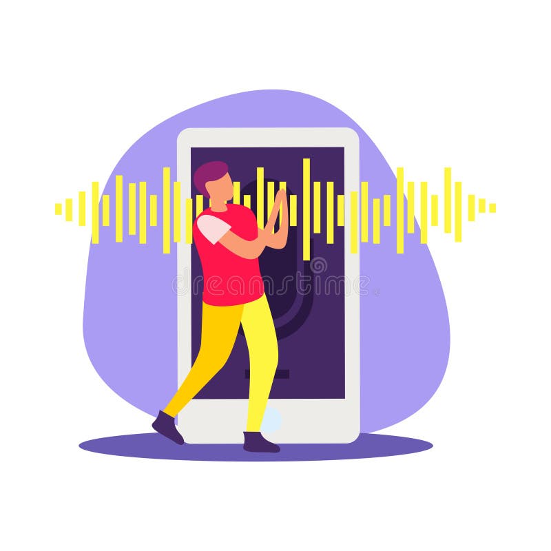 Voice Control Smartphone Composition Stock Vector - Illustration of ...
