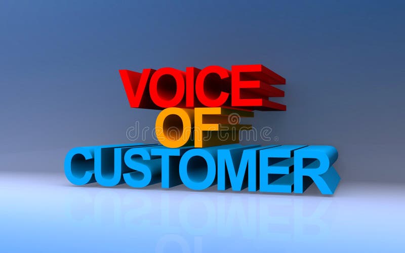 Voice of customer on blue stock illustration. Illustration of ...
