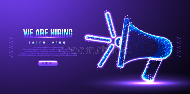 Now Hiring. Advertisement Poster or Banner Design. Realistic Microphone ...