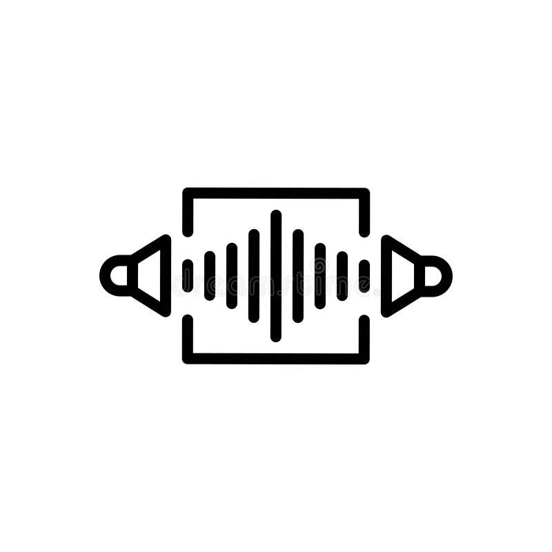 Black Line Icon for Voice, Soundwave and Noise Stock Vector ...