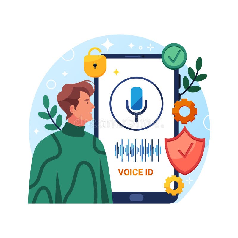Voice Id or Speaker Recognition, Mobile Security System, Vector. Stock ...