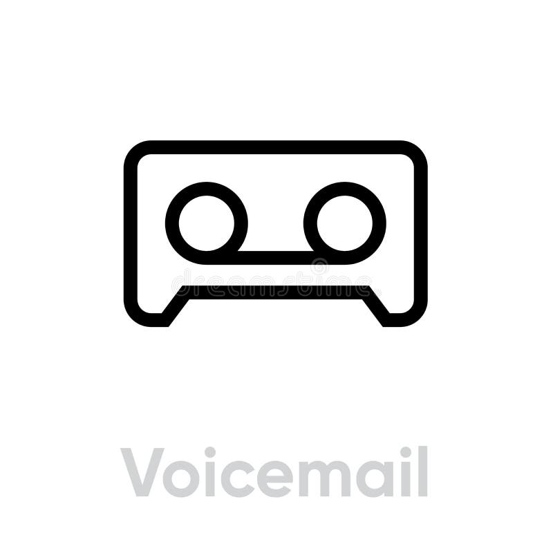 Voice Mail Icon. Editable Line Vector Stock Vector - Illustration of ...