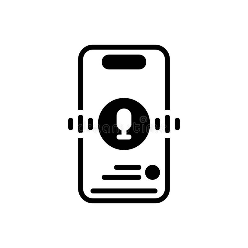 Black Solid Icon for Voice Mail, Wireless and Gadget Stock Illustration ...