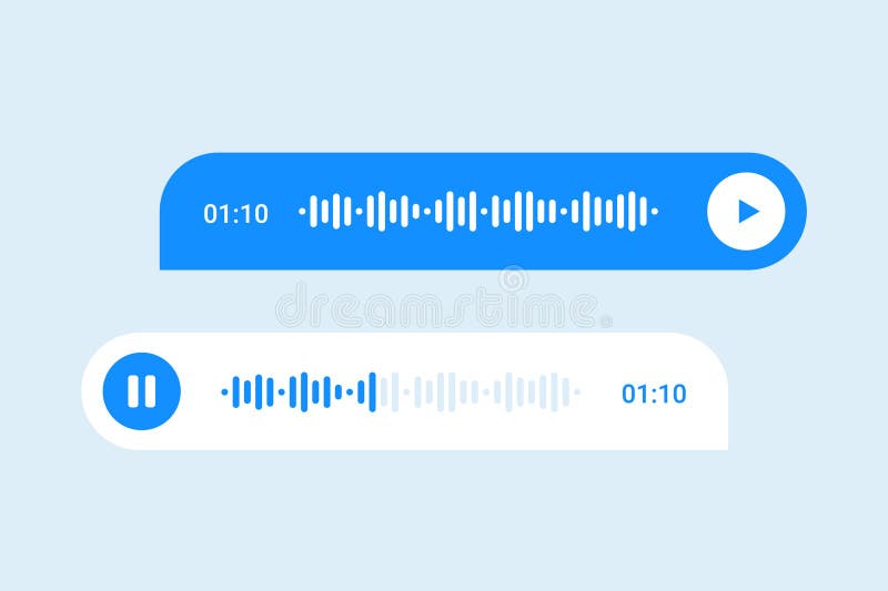 Voice Message Sound Vector Bubble Ui Icon. Stock Vector - Illustration ...