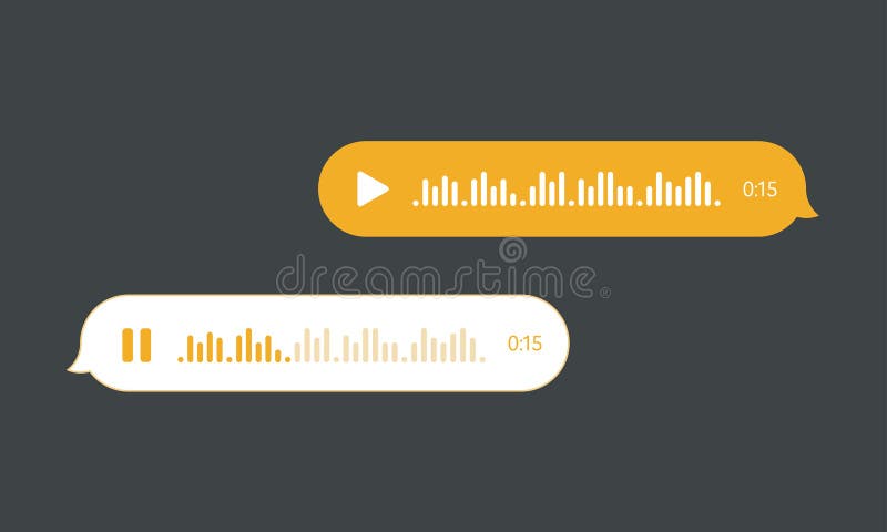 Voice Message Bubble, Audio Chat UI UX Interface, Vector Messenger ...