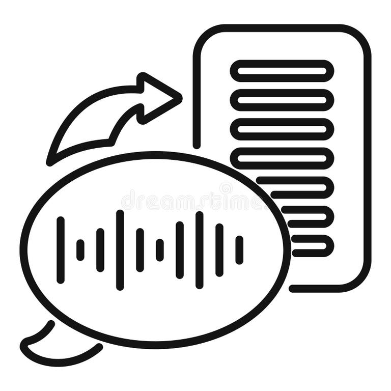 Voice Message Converting To Text Icon Showing Speech Recognition Stock ...