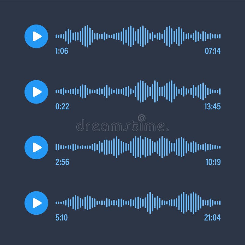 Voice Message, Social Media Chat Conversation. Messaging App, Music ...