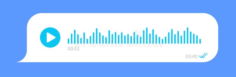 Voice Message Ui Interface Bubble on Blue Background Stock Vector ...