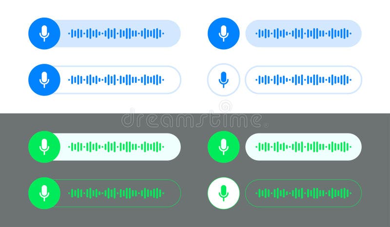 Voice Messages, Audio Chat or Messenger Record Interface, Vector ... Voice Messages, Audio Chat or Messenger Record Interface, Vector ...