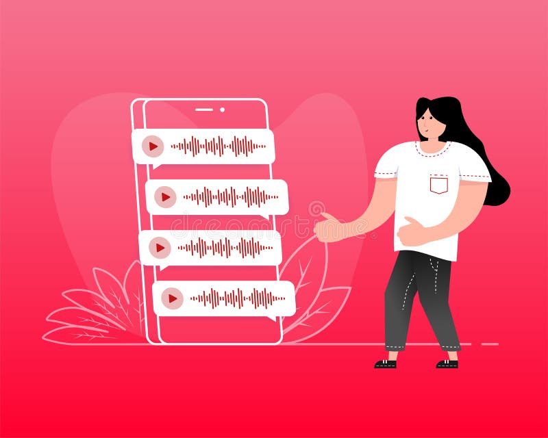 Voice Messages Bubbles, Message Notification. Messengers and Social ...
