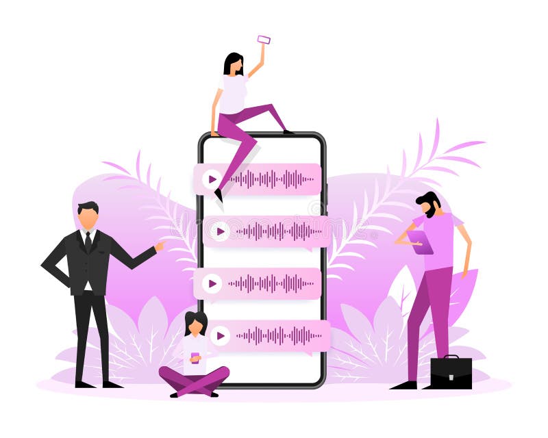 Voice Messages Bubbles, Message Notification. Messengers and Social ...