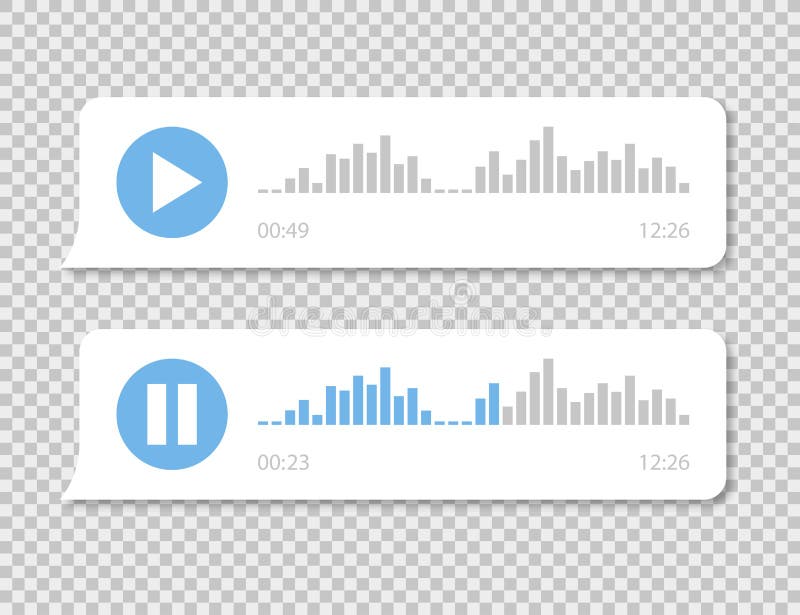 Set Voice Messages Icon with Sound Wave for Social Media. Sms Template ...