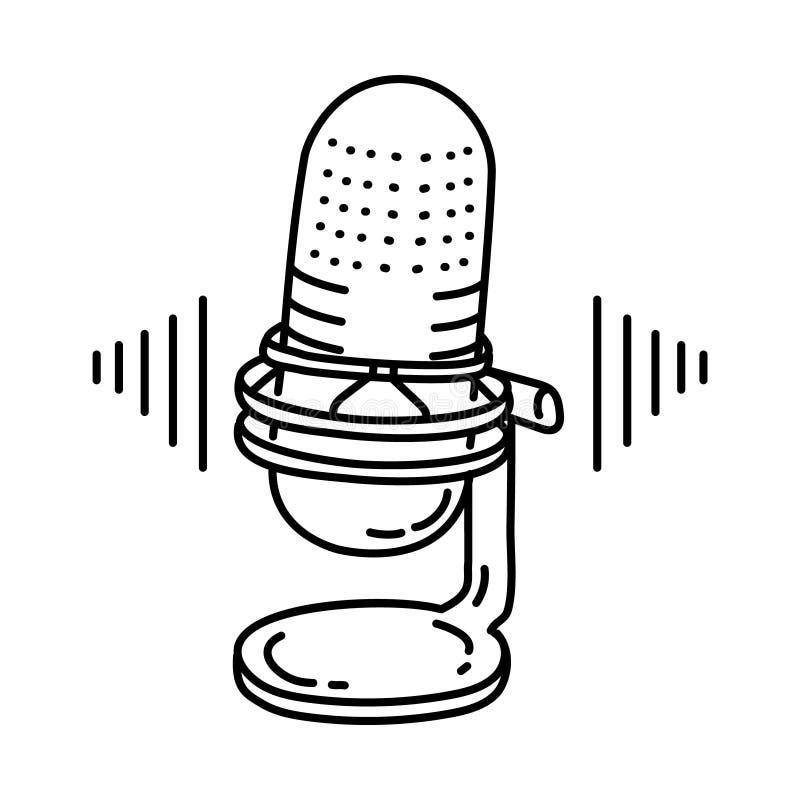 Voice Note Icon. Doodle Hand Drawn or Outline Icon Style Stock Vector ...